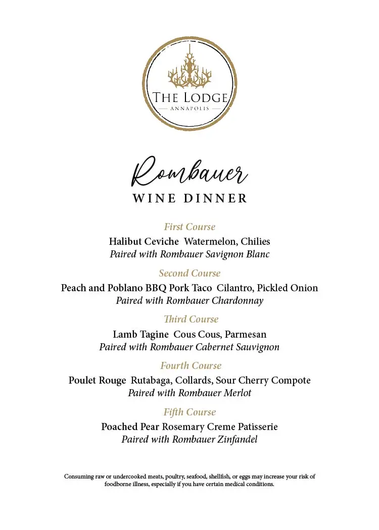 Rombauer Wine Dinner – The Lodge Annapolis